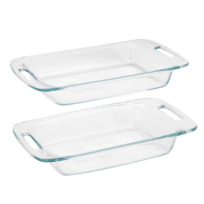 Pyrex Easy Grab 2 Piece Glass Rectangular Baking Dish Set And Reviews Wayfair